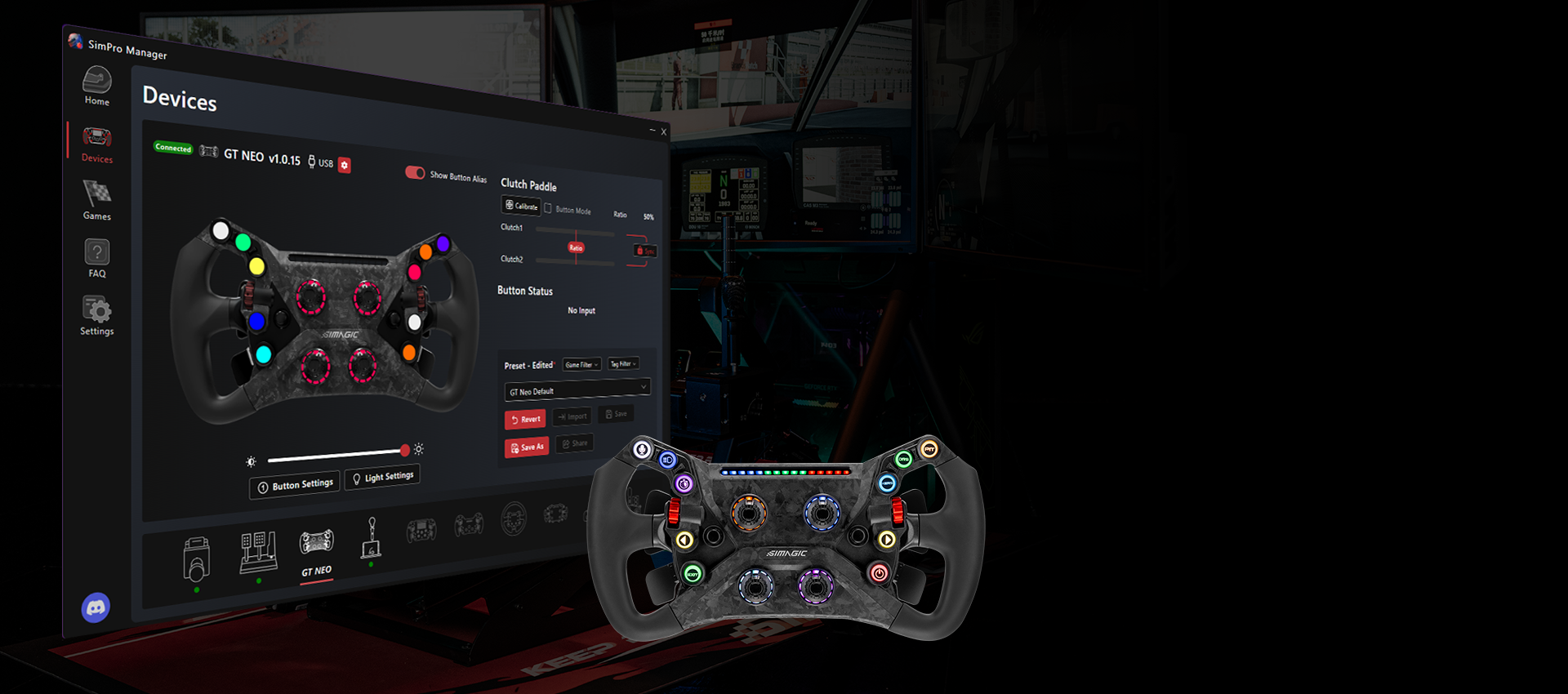Simagic GT NEO – GT Racing Wheel with RGB and Quick Release | Simline